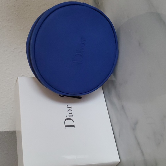 Dior | Bags | New In Box Never Used Dior Blue Round Zipper Pouch Bag ...
